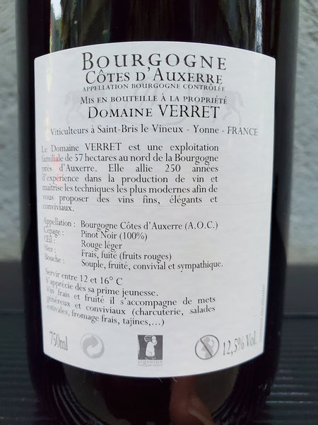 Domaine Verret Bourgogne Cotes d'Auxerre Pinot Noir 2022 – Oakey Dokey Wine